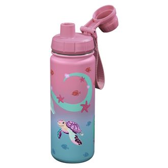 Step by Step Isolierte Edelstahl-Trinkflasche Sealife, rosa, BPA-frei, f&uuml;r Schule, Kindergarten, hei&szlig;e und kohlens&auml;urehaltige Getr&auml;nke, f&uuml;r M&auml;dchen, 0,5 Liter