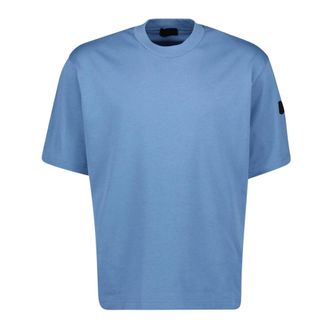 Moncler Blau Logo T-shirt- Herbst-Winter 2024 Kollektion - - Tops - Herren - Blau - XS