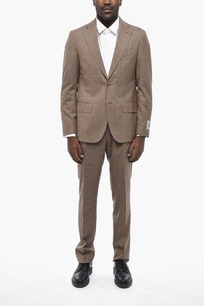 Corneliani CC COLLECTION Anzug aus Seiden-Leinen-Mischung mit Klappentaschen Corneliani