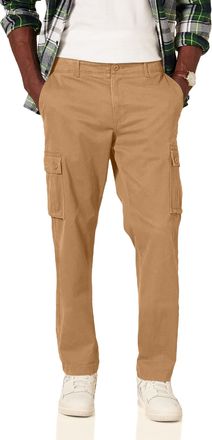 Amazon Essentials Herren Gerade geschnittene Stretch-Cargohose (erhältlich in Big & Tall), Dunkles Khakibraun, 29W / 32L