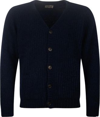 Irish Crone cardigan à boutonnière - Bleu