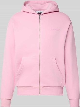 Review Regular Fit Sweatjacke mit Logo-Applikation