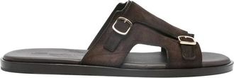 Santoni Slides &agrave; Boucles - Homme - Chaussures - Brun - Taille: 42 1/2 EU