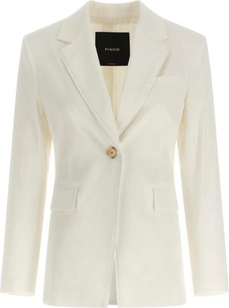 Pinko Pinko, Femme, Vestes, Blanc, Taille: 36 FR Effie Single-Breasted Blazer