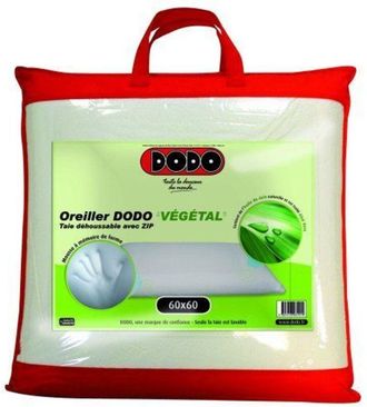 Dodo Dodo - Oreiller ergonomique &agrave; m&eacute;moire de forme - 60x60 cm - vegetal