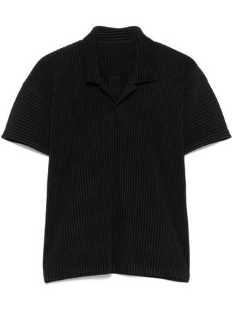 Homme Plissé Issey Miyake polo à design plissé - Noir
