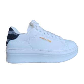 Ga&euml;lle Paris Wei&szlig;e und Dunkle Denim Leder Sneakers - - Shoes - Damen - Wei&szlig; - 39 EU