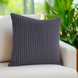 Heimtexland Cozy Kord Kissenbezug Kuschelkissen weich und flauschig Sofakissen Cord Dekokissen 45x45 cm Deko Geschenkidee Einzug Kissenhülle Typ767 Anthrazit grau
