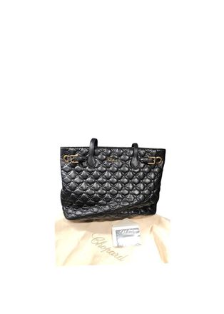 Chopard Black Quilted Leather Tote Size 35