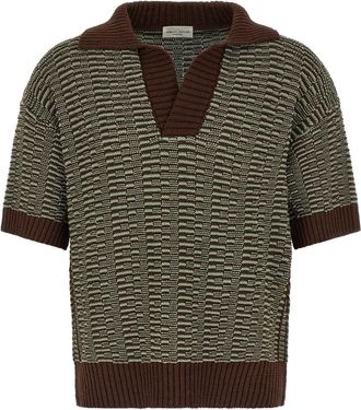 Roberto Collina Homme, Tops, Brun, Taille: XL Polo Links Bicolore en Coton Stretch