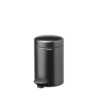 Brabantia Petite poubelle de salle de bain &agrave; couvercle NewIcon 3 L | Poubelle &agrave; p&eacute;dale anti-odeurs avec bac int&eacute;rieur amovible pour salle de bain, toilettes ou 