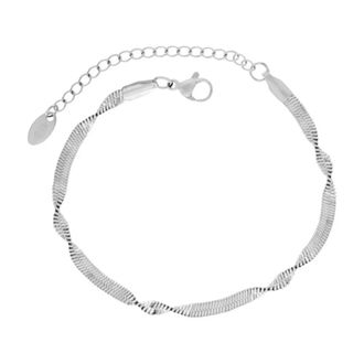 Dansk Copenhagen Femme, Accessoires, Gris, Taille: ONE Size Bracelet Herringbone Imperméable Torsadé