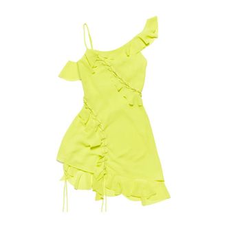 Acne Studios Ger&uuml;schtes asymmetrisches Minikleid - - Dresses - Damen - Gelb - 3XS