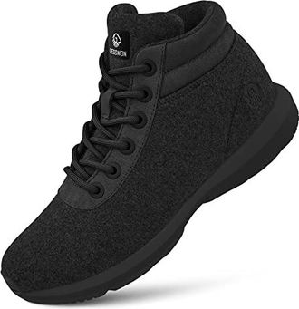 Giesswein Wool Sneaker High Top Hommes Noir 43 - Chaussures dhiver en mérinos pour Hommes, Bottes de Neige Chaudement fourrées, Bottes dhiver Outdoor en Laine m