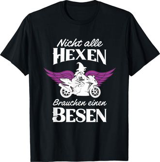 Foxxy Merch Motorrad Hexen Besen Bikerin Motorradfahrerin Frauen T-Shirt