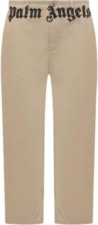 Palm Angels Homme, Pantalons, Beige, Taille: S Pantalon Chino Logo Classique