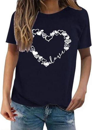 Generic Tee Shirt Femme Coton Et&eacute; Manches Courtes Basique Hauts T Shirt D&eacute;t&eacute; Occasionnelles L&acirc;che Vetement Mode Manche Courtes Chemisier Chic Et Elegant Sport