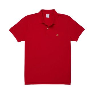 Brooks Brothers Slim-Fit Kurzarm Piqu&eacute;-Polohemd - - Tops - Herren - Rot - XL