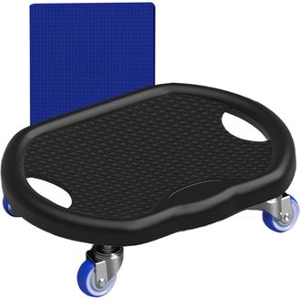 Generico Fitnessbrett mit Rollen - Bauchmuskeltrainer aus PVC, 32 x 27 x 9 cm, zentrales Trainingsrad, leises Trainingsger&auml;t, Krafttrainingsbrett | Her
