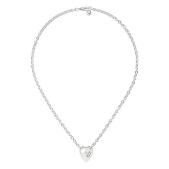 Gucci Markenhalskette aus Sterlingsilber mit Herzmotiv und Markendetail_40/45 cm - - Accessories - Damen - Grau - ONE SIZE