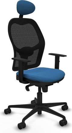 Piqueras y Crespo Jorquera B&uuml;rostuhl mit 1D-Armlehnen, h&ouml;henverstellbarer Lendenwirbelst&uuml;tze und festem Kopfteil, ausgestattet mit 5 Positionen und injiziertem Schaumst