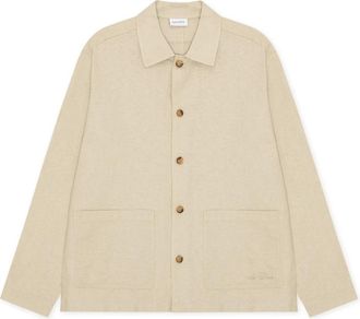 Les Deux Homme, Vestes, Beige, Taille: M Chemise l&eacute;g&egrave;re en lin