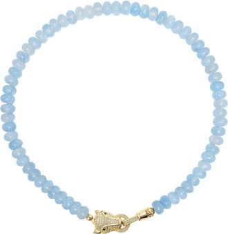 Nialaya Femme, Accessoires, Jaune, Taille: 3Xs/2Xs Blue Chalcedony Choker with Panther Head