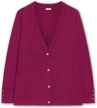 Fiorella Rubino Femme, Pulls, Violet, Taille: 44 FR Cardigan &agrave; col en V avec boutons
