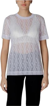 A|X Armani Exchange Femme, Tops, Blanc, Taille: 34 FR Logo Sheer T-Shirt