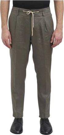 Daniele Alessandrini Homme, Pantalons, Vert, Taille: S Pantalone in Lino