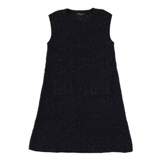 Fabiana Filippi Micro-Pailletten-Boucl&eacute;-A-Linien-Strickkleid mit aufgesetzten Taschen - - Dresses - Damen - Blau - XS
