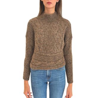 Nenette Feinstrickpullover mit Strukturmuster und hohem Kragen - - Knitwear - Damen - Braun - XS