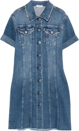 Liu Jo Femme, Robes, Bleu, Taille: 38 FR Robe Chemise Courte en Jean