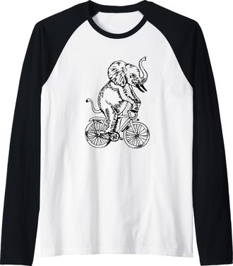 Seembo Elefant Radfahren Fahrrad Lustig Biker Tier Reitrad Raglan