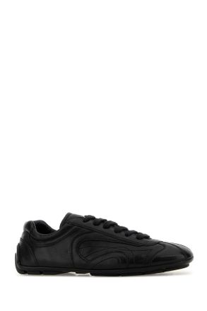 Prada Mens Black Nappa Leather Montecarlo Re-Edition 2005 Sneakers Nero
