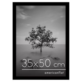 Americanflat Bilderrahmen 35x50 cm aus MDF-Holz mit bruchsicherem Plexi-Scheibe - Bilderrahmen 50x35 cm mit integrierter Aufh&auml;ngung - f&uuml;r vertikale oder horizontal