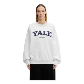 Sporty & Rich Yale Ivy Crewneck Sweatshirt - - Sweatshirts & Hoodies - Damen - Grau - M