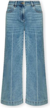 Elena Miro Femme, Jeans, Bleu, Taille: 50 FR Wanda Cropped Wide Leg Jeans