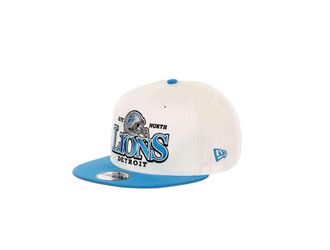 New Era Detroit Lions NFL Helmet White Original Teamcolour Blue 9Fifty Snapback Cap - One-Size