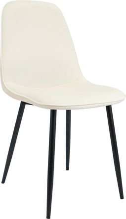 Clp Esszimmerstuhl gepolstert Maryam, Küchenstuhl mit Rückenlehne und schwarzem Metallgestell, bis 150 kg belastbar, Farbe:Creme, Material:Samt