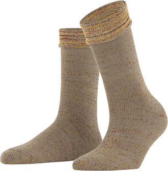 Esprit Damen Socken Multicolour Boot Biologische Baumwolle Wolle einfarbig 1 Paar, Braun (Camel 5038), 39-42