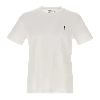 Polo Ralph Lauren Homme, Tops, Blanc, Taille: 2XL T-shirt Blanc en Coton avec Logo Marine