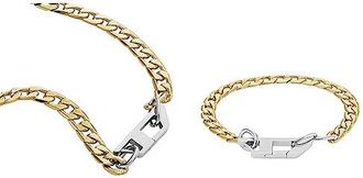 Diesel Collier pour Homme Collier à chaîne en acier,Longueur:600mm,Largeur:32.5mm,Hauteur:10mm Bracelet pour hommes,chaîne en acier,longueur:220 mm,largeur:3