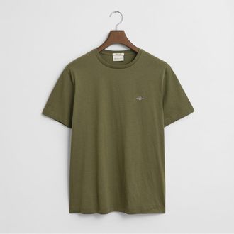 GANT Gant Herren Reg Shield Ss T-Shirt T-Shirt, Moss Green, XXL