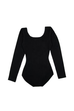 Capezio Damen Klassischer Langarm Baumwolle Trikot, Schwarz, XS
