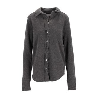 Maison Margiela Femme, Pulls, Gris, Taille: 40 FR Polo boutonn&eacute;e