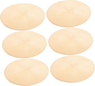 NUOBESTY 6 Stück Teiliges Pp platzset in Beige Abwaschbare Gewebte Hitzebeständige Tischmatten und Untersetzer Schmutzabweisend rutschfest für Küche Restaurant