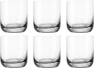 Leonardo Leonardo Daily Trink-Gl&auml;ser, 6er Set, sp&uuml;lmaschinenfeste Wasser-Gl&auml;ser, geradlinige Glas-Becher, Getr&auml;nke-Set, Saft-Gl&auml;ser, klein, 320 ml, 063324