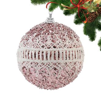 Generico Weihnachtsbaumschmuck: Kugelf&ouml;rmige Dekorationen mit bruchsicherem Glitzer, funkelnde Anh&auml;nger | 8 cm gro&szlig;e gl&auml;nzende Partykugeln mit Wohnung, ideal f