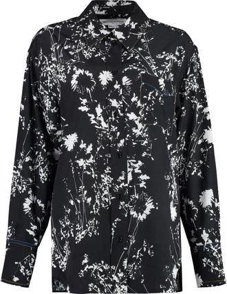 Victoria Beckham Femme, Blouses et Chemises, Noir, Taille: 36 FR Floral Print Long Sleeve Shirt